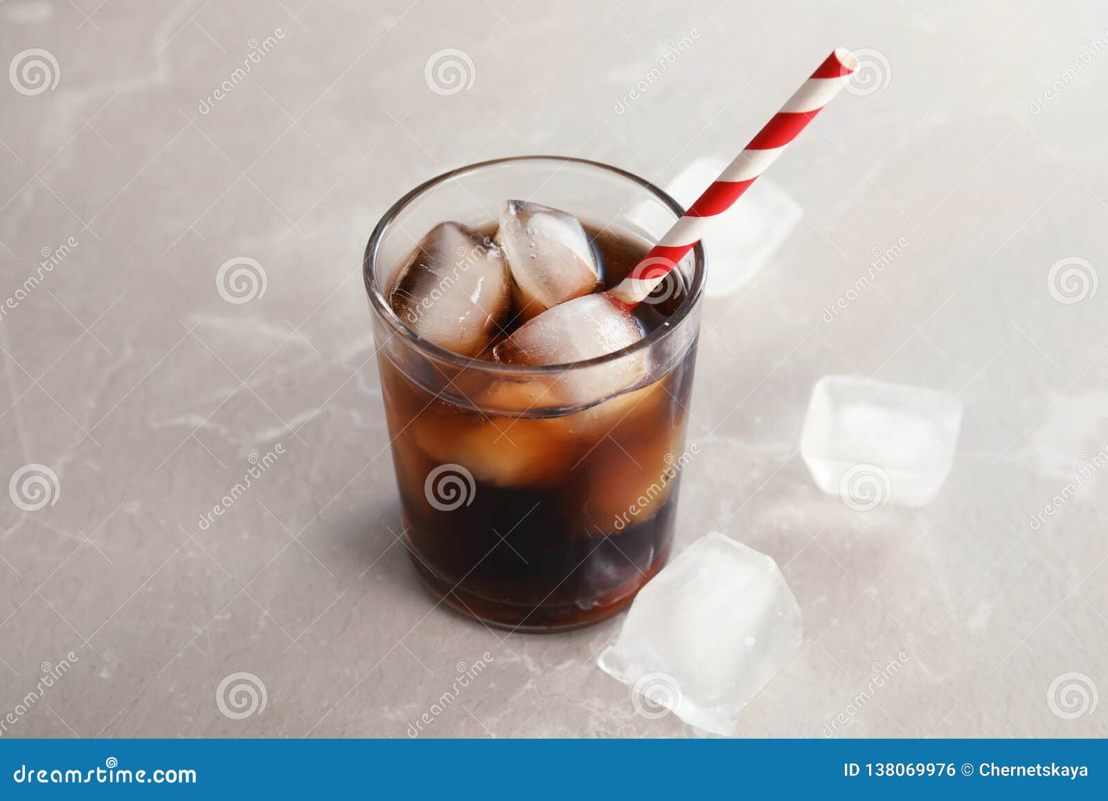 Glass of Refreshing Cola with Ice Stock Photo - Image of refresh, coke ...