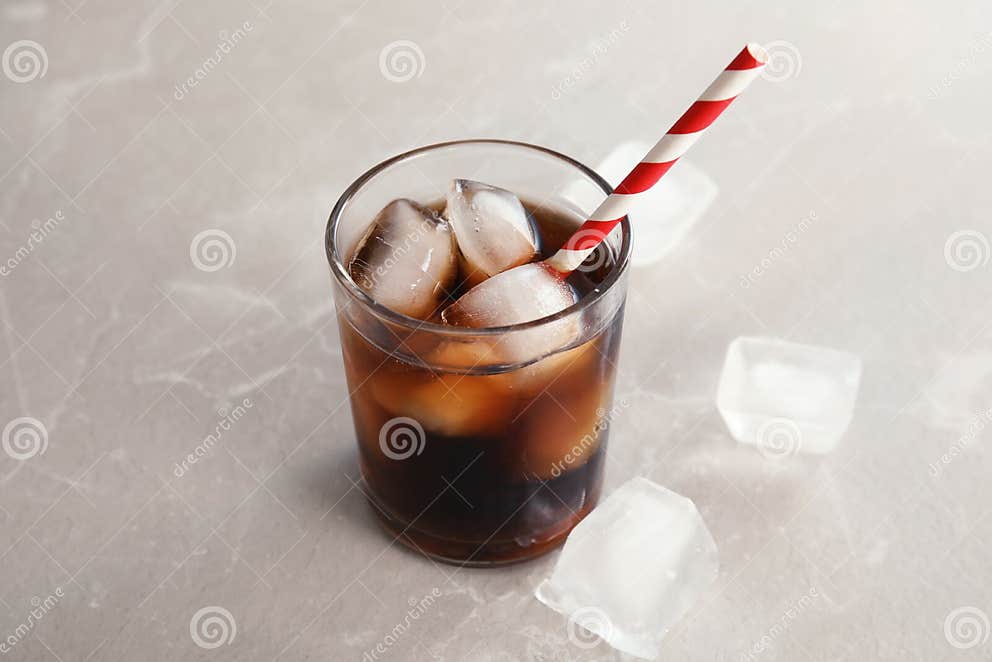 Glass of Refreshing Cola with Ice Stock Photo - Image of refresh, coke ...