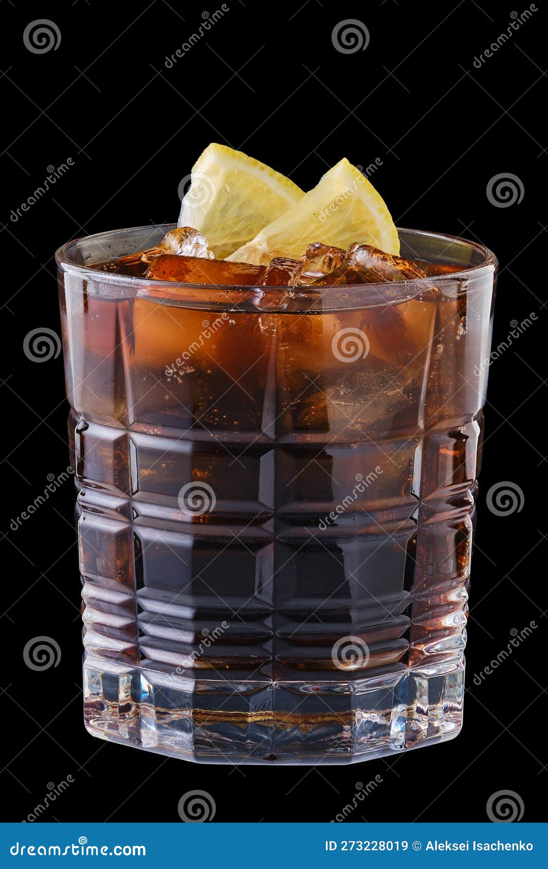 Glass of Refreshing Cold Cola with Ice Stock Image - Image of water ...