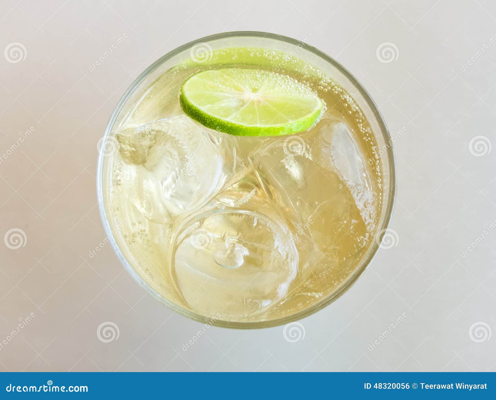 Glass of Refreshing Cold Ginger Ale Top View Stock Photo - Image of ...