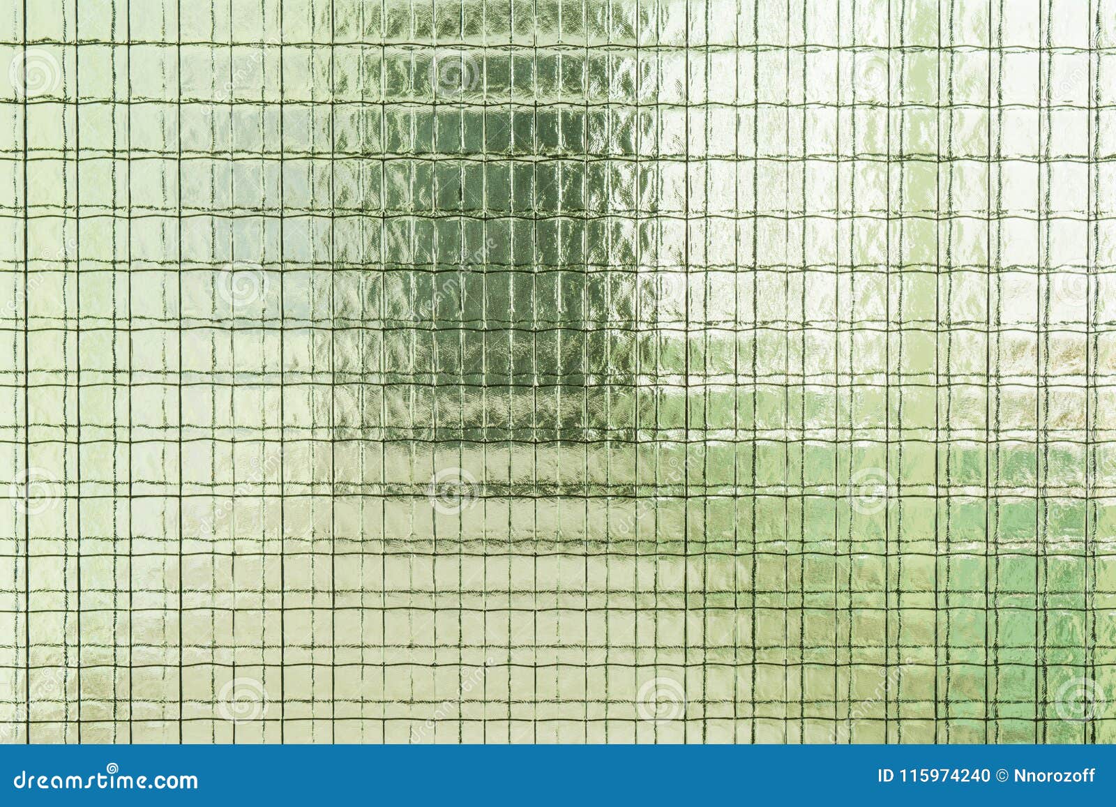 Glass with Reinforcing Mesh, Silhouette of Windows and Doors Behind ...