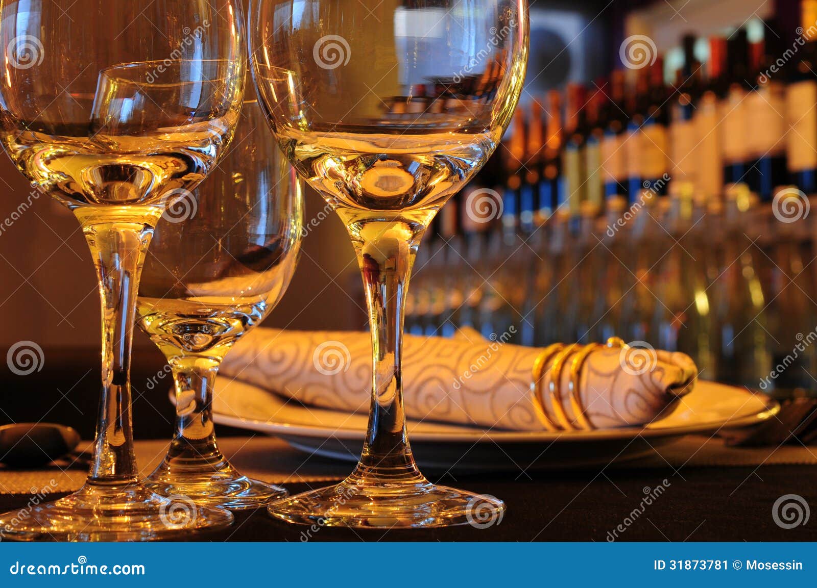Glass in restaurant stock image. Image of dinning, reflection - 31873781