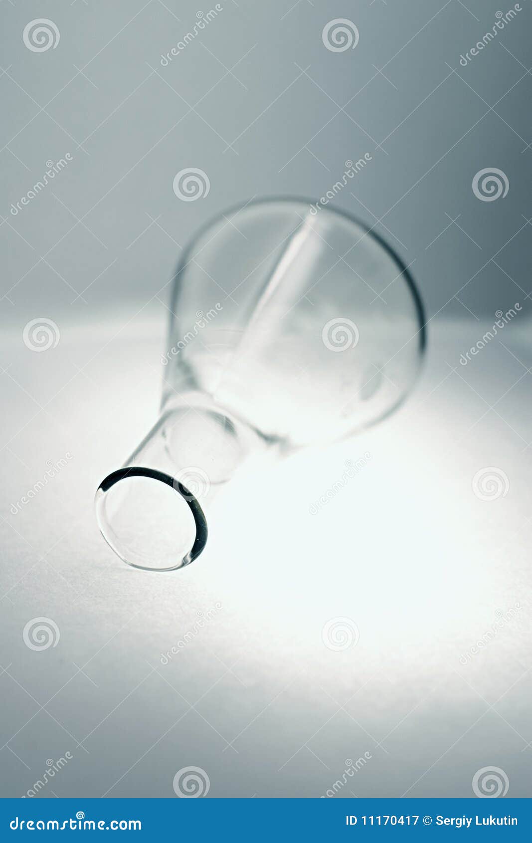 Glass Retort Flask With Red Liquid Sample Isolated. Laboratory Analysis ...