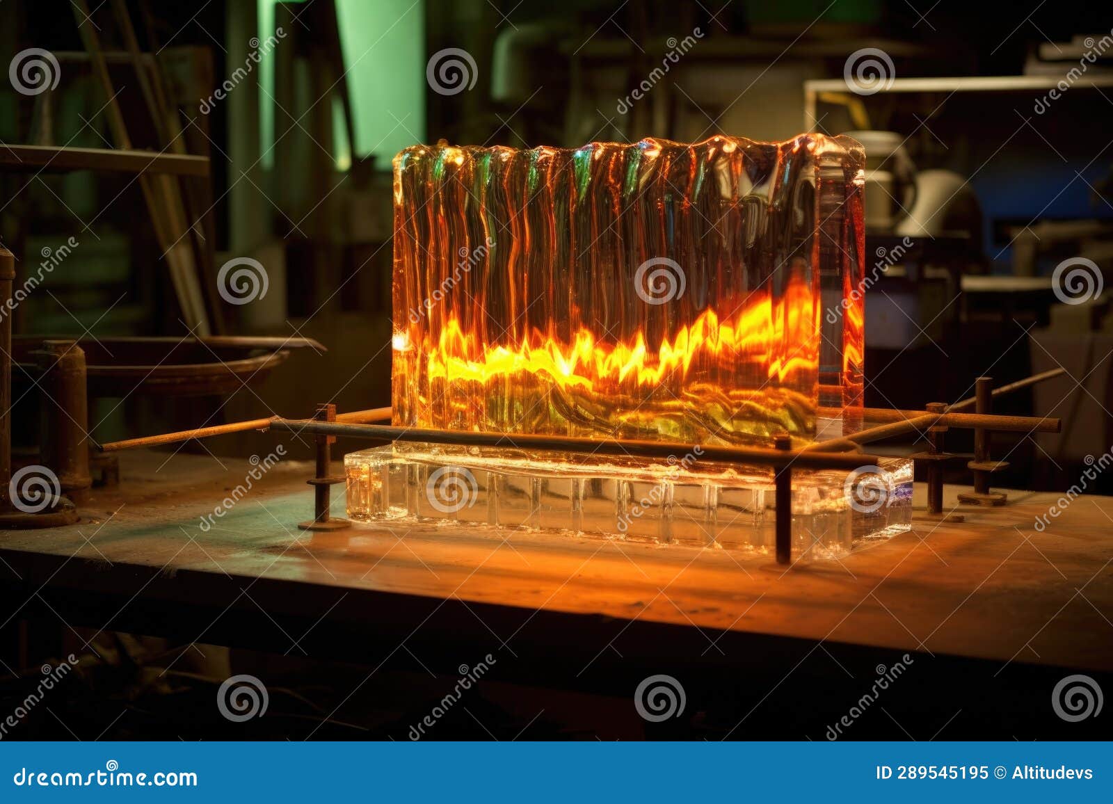 Glass Rods Being Heated in a Flame for Shaping Stock Image - Image of ...