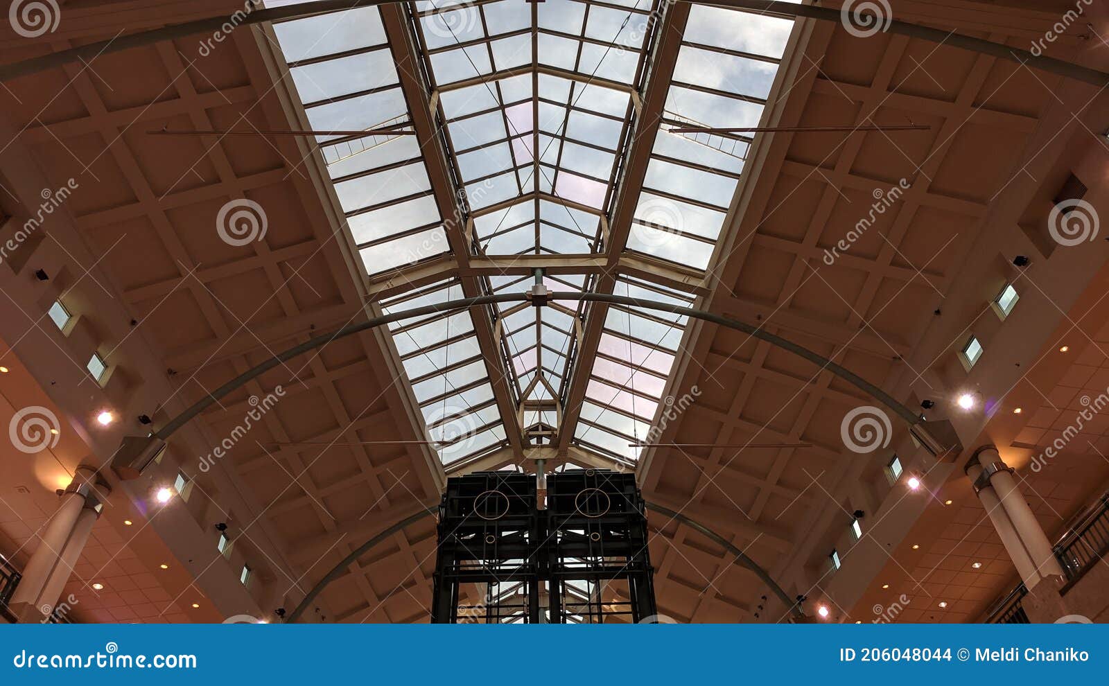 Glass Roof Interior Inside Shopping Mall Stock Photo - Image of glass ...