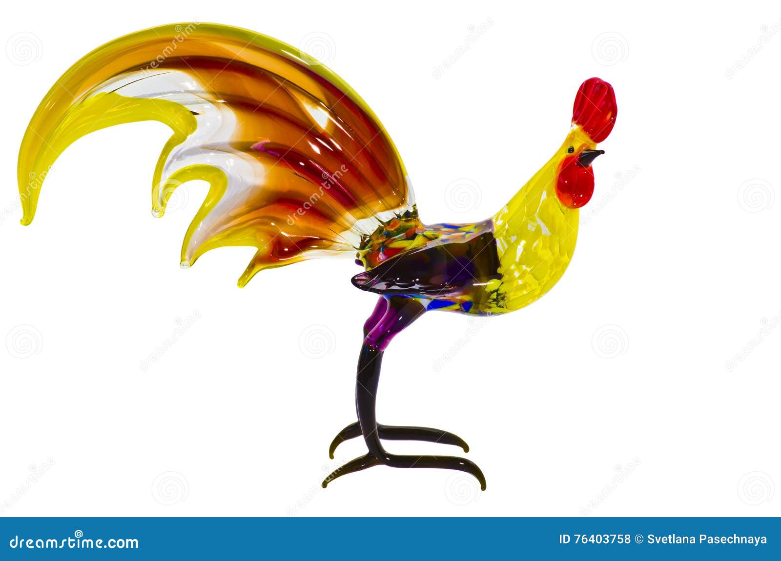 Glass Rooster on a White Background Stock Photo - Image of small ...
