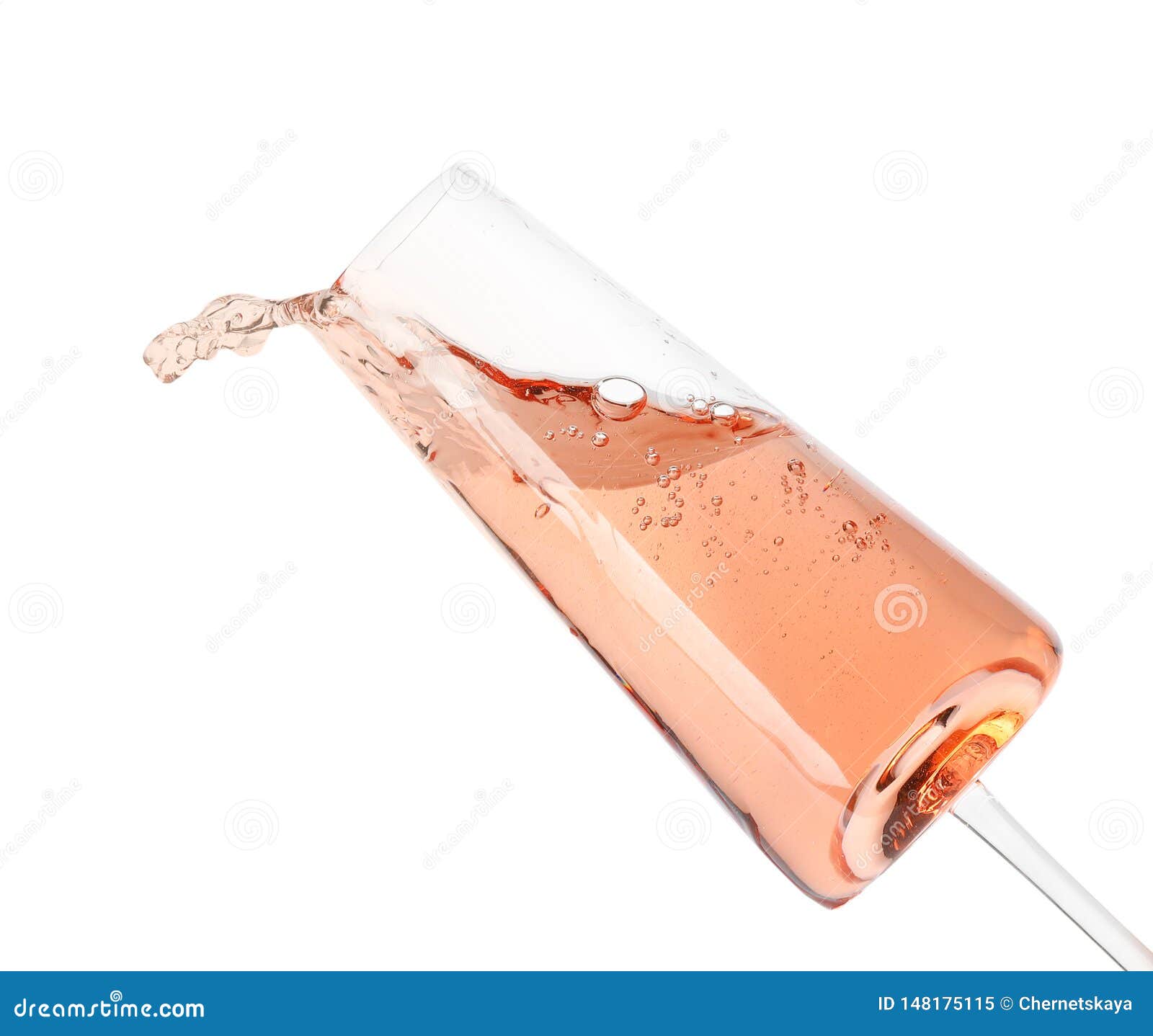Glass Of Rose Champagne Isolated On White Stock Image Image Of Flute Luxury 148175115
