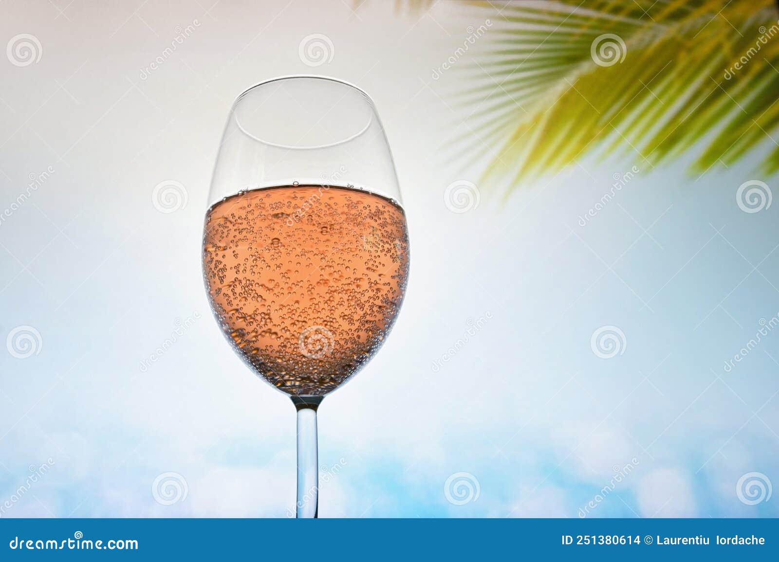 Glass of Rose Champagne Sparkling Wine Stock Photo - Image of winery ...
