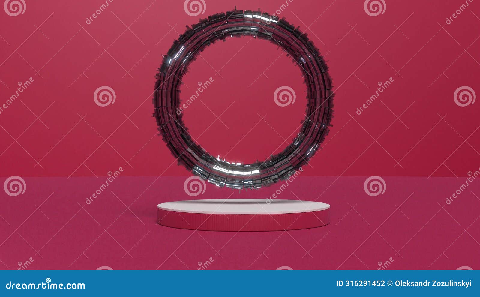 Glass Round Portal Empty Space Mock Up Room 3d Stock Illustration ...