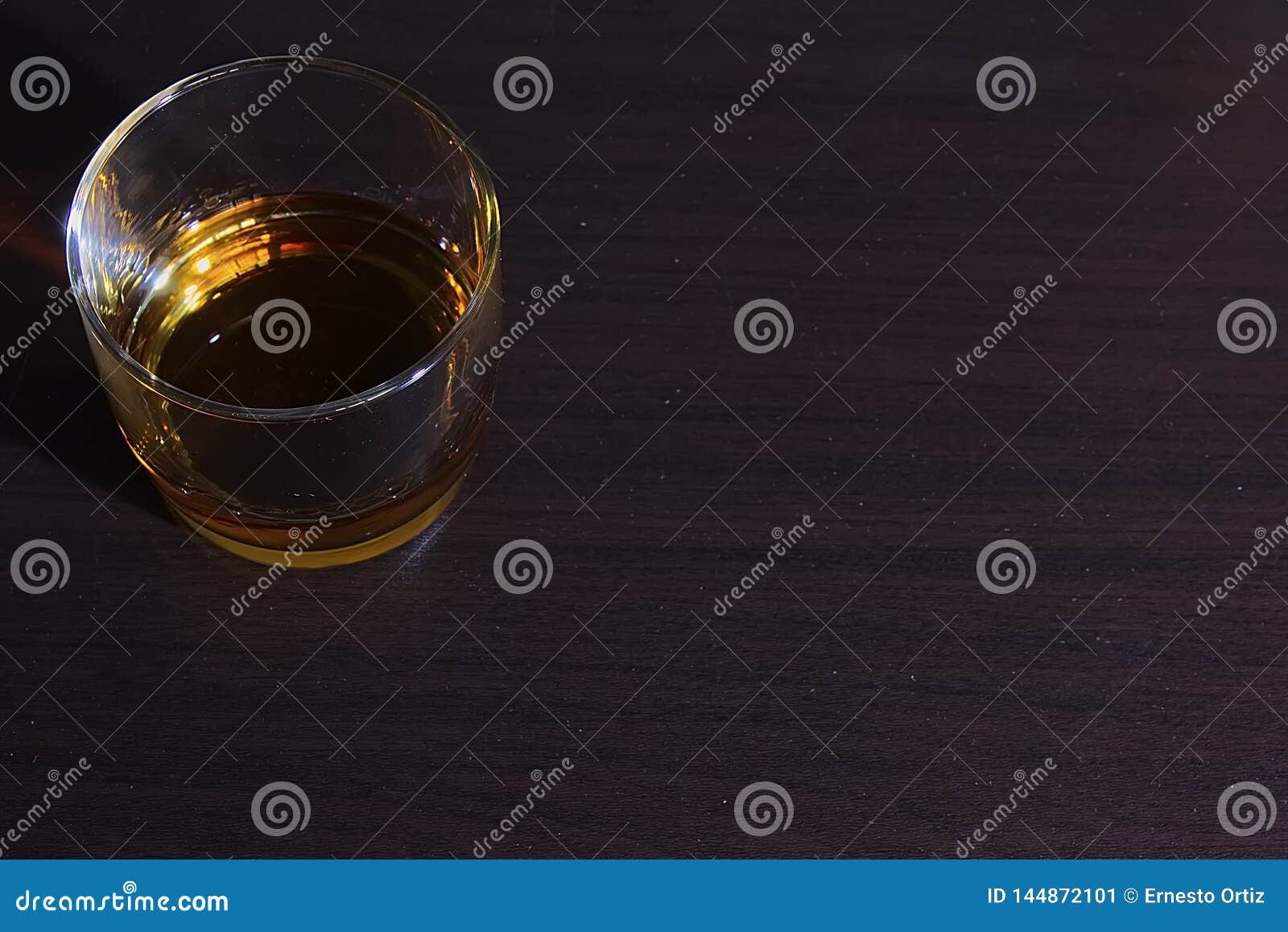 Glass with Rum Isolated on a Dark Wood Table Stock Image - Image of ...