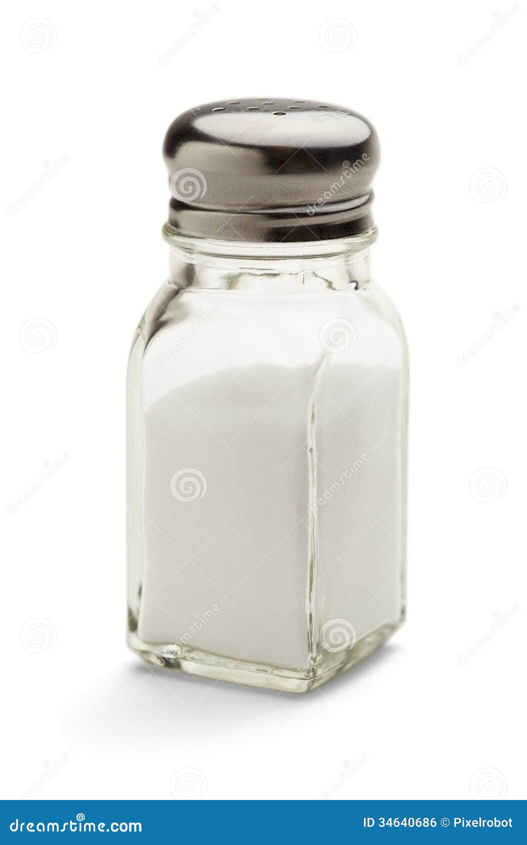 Glass Salt Shaker stock photo. Image of shaker, metal - 34640686