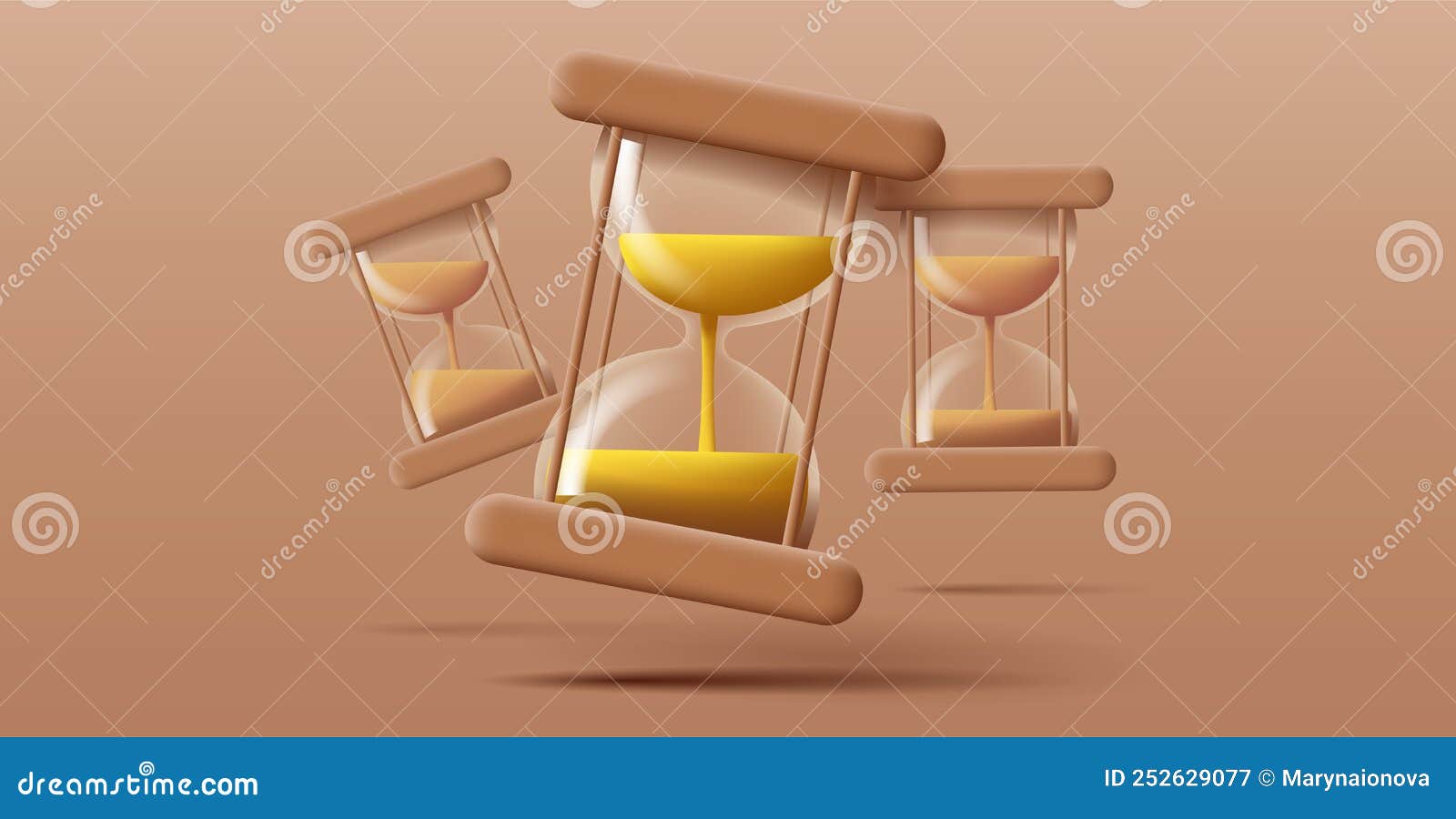 Glass Sand Clock 3d Illustration, Sand Flowing Stock Vector ...