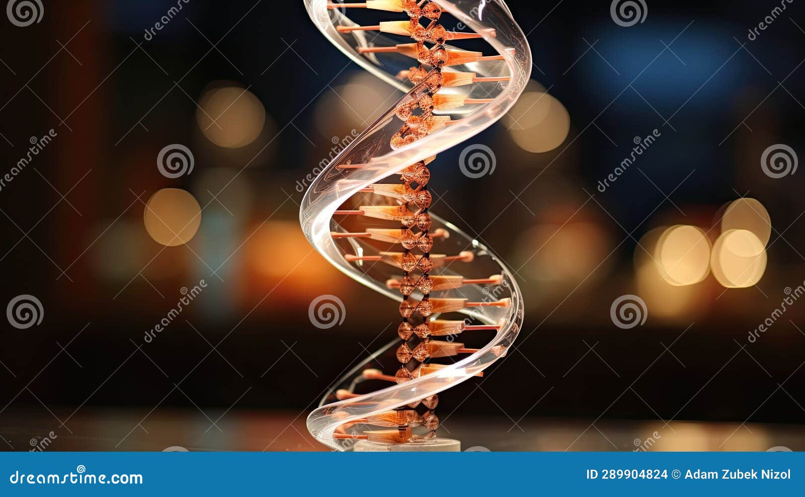 A glass sculpture of a dna stock illustration. Illustration of luminous ...