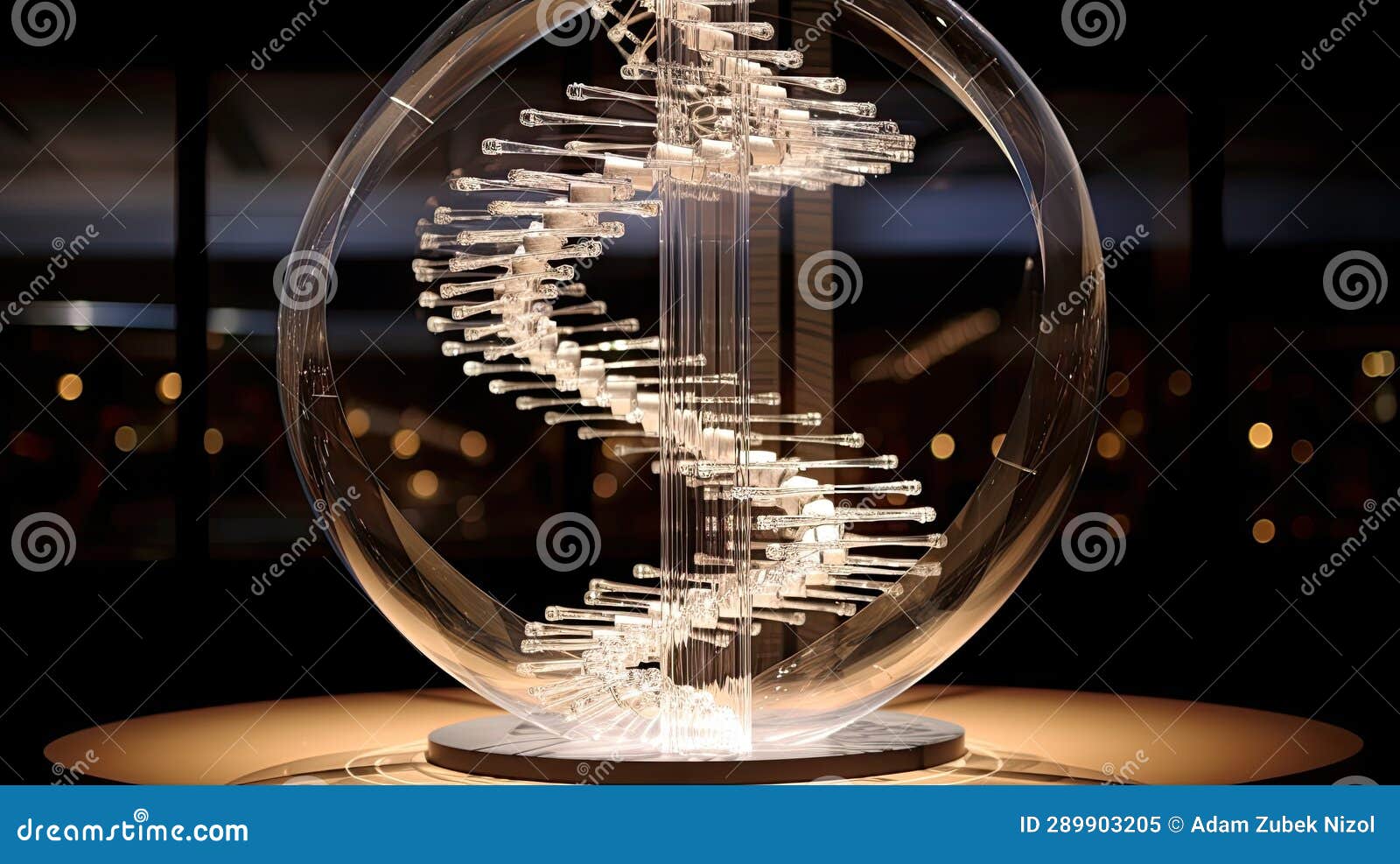 A Glass Sculpture of a Spiral Structure Stock Illustration ...