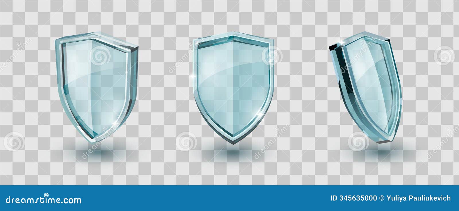 Glass Security Shields Shown from Different Angles Stock Illustration ...