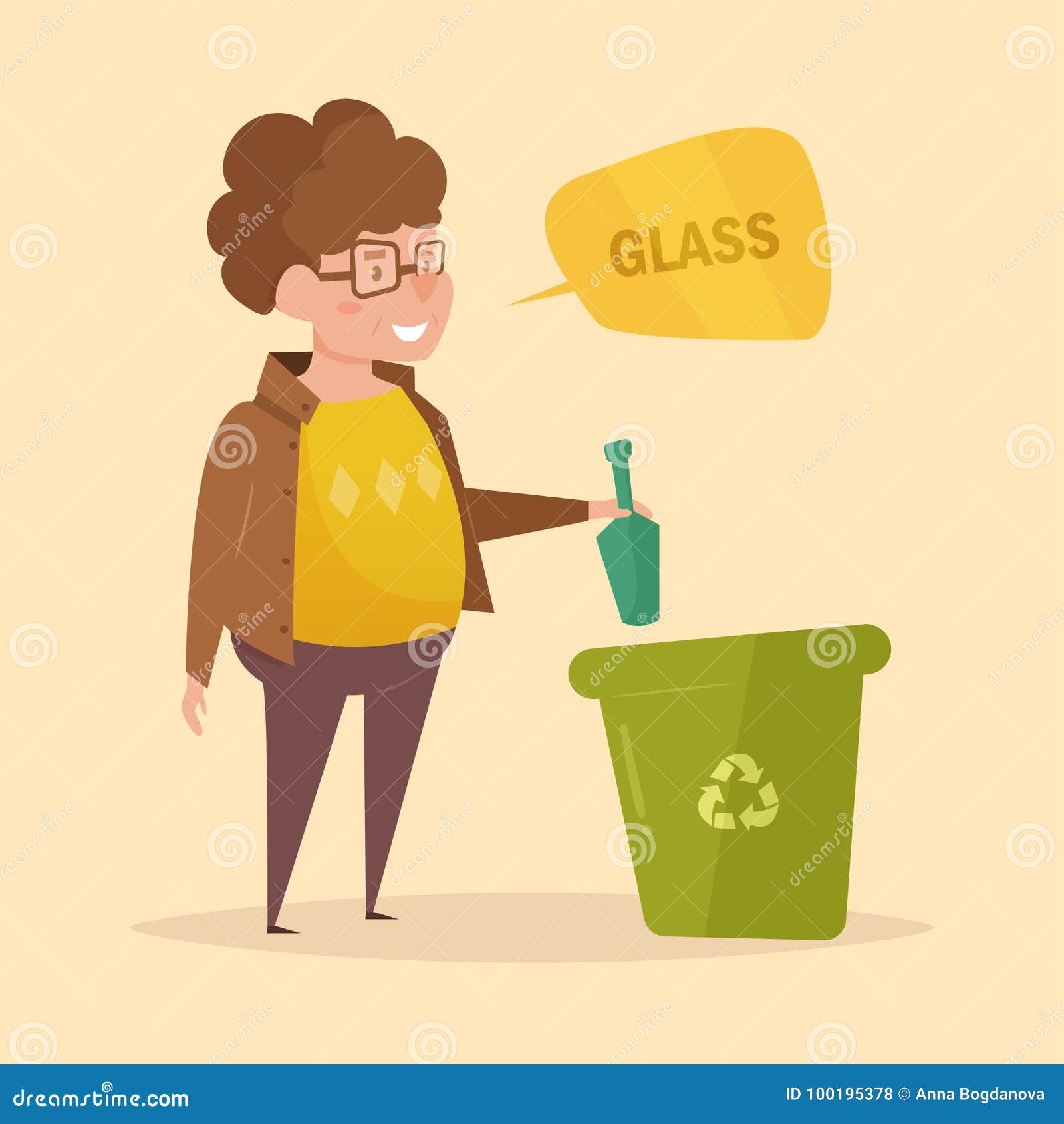 Glass. Separate Sorting Garbage Stock Vector - Illustration of ...