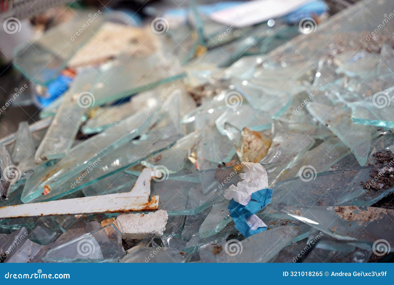 Glass Shards Broken in a Container Stock Image - Image of pile ...