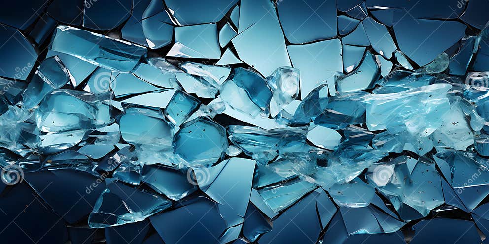 Glass Shards Explode and Shatter in the Air. Broken Glass with ...