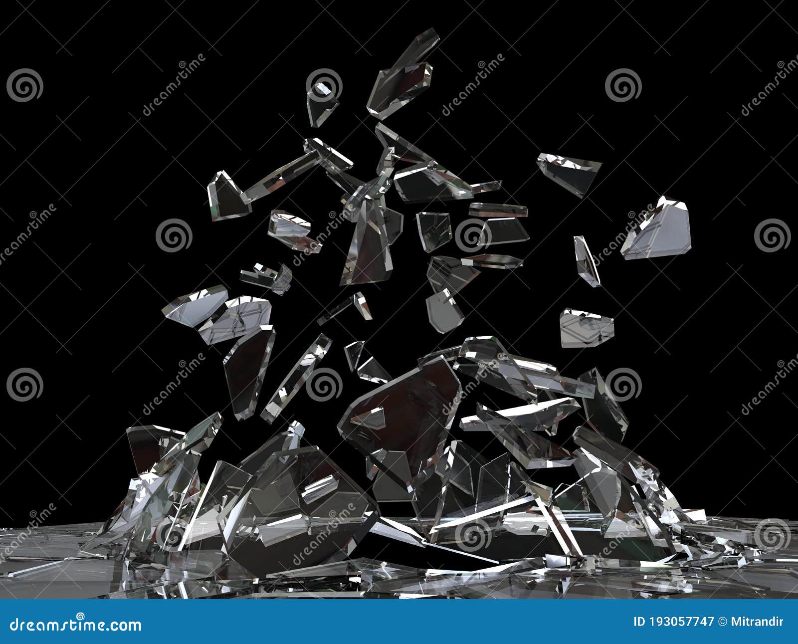 Glass Shattering into Thousand Little Pieces - Exploding Up Stock ...