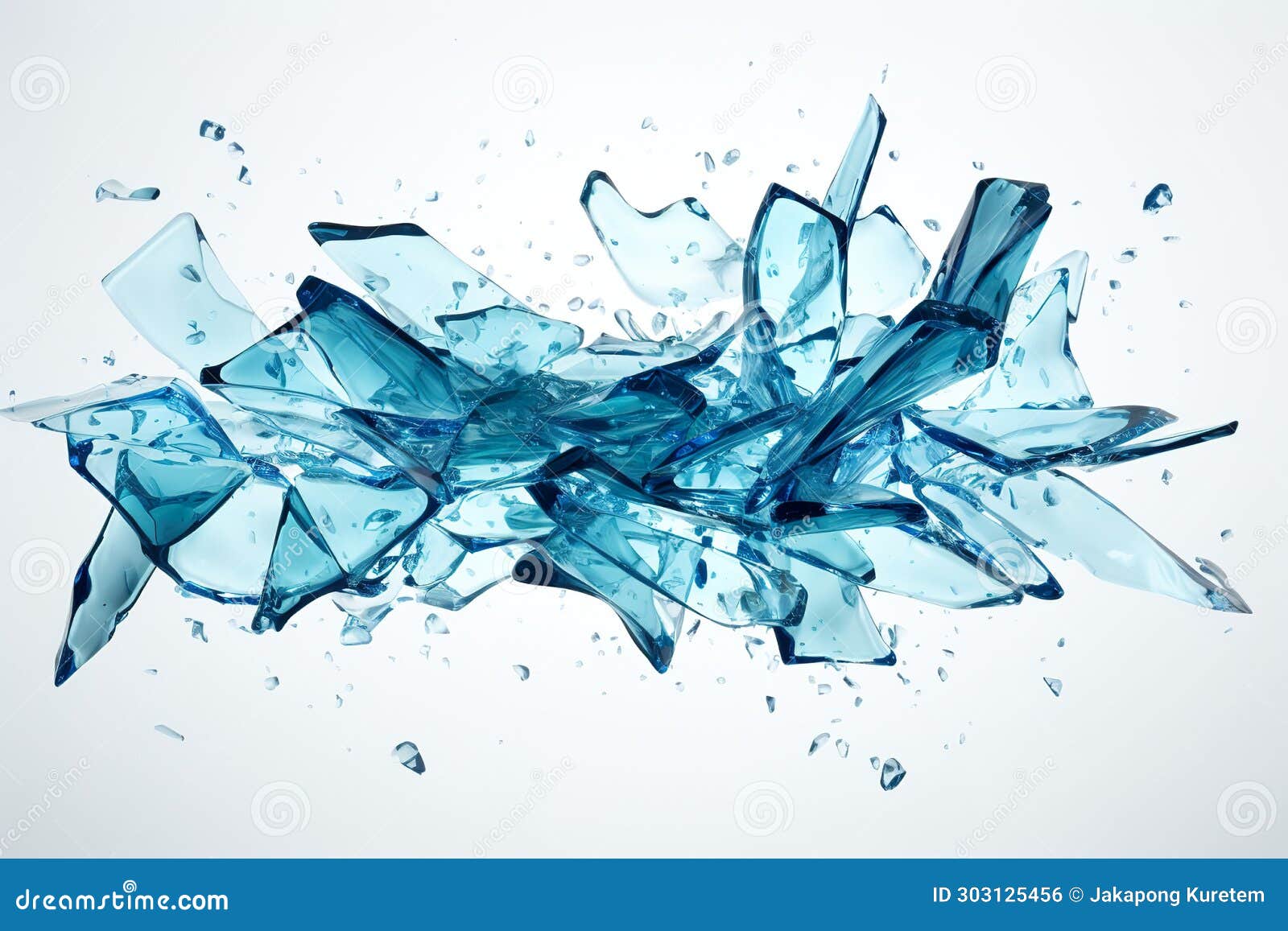 Glass Shattering on White Background. Stock Illustration - Illustration ...