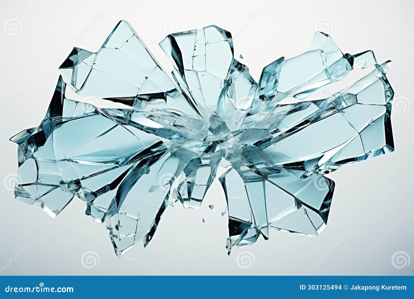 Glass Shattering on White Background. Stock Illustration - Illustration ...