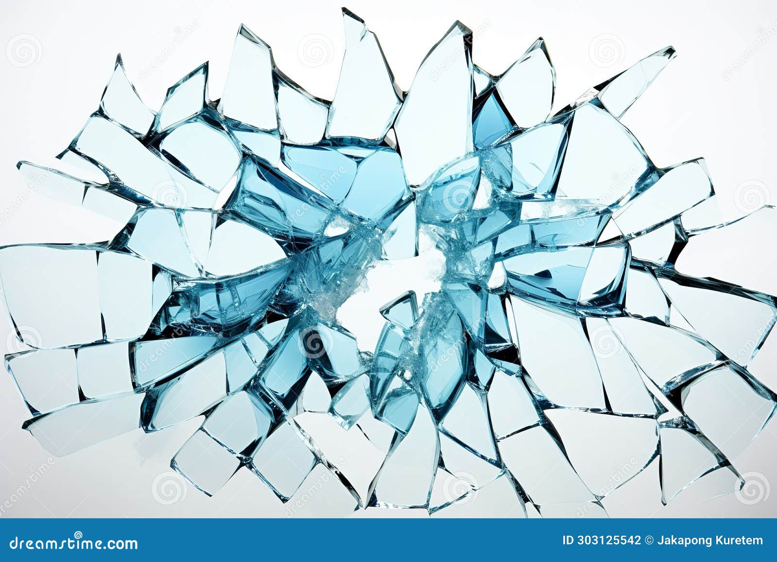 Glass Shattering on White Background. Stock Illustration - Illustration ...
