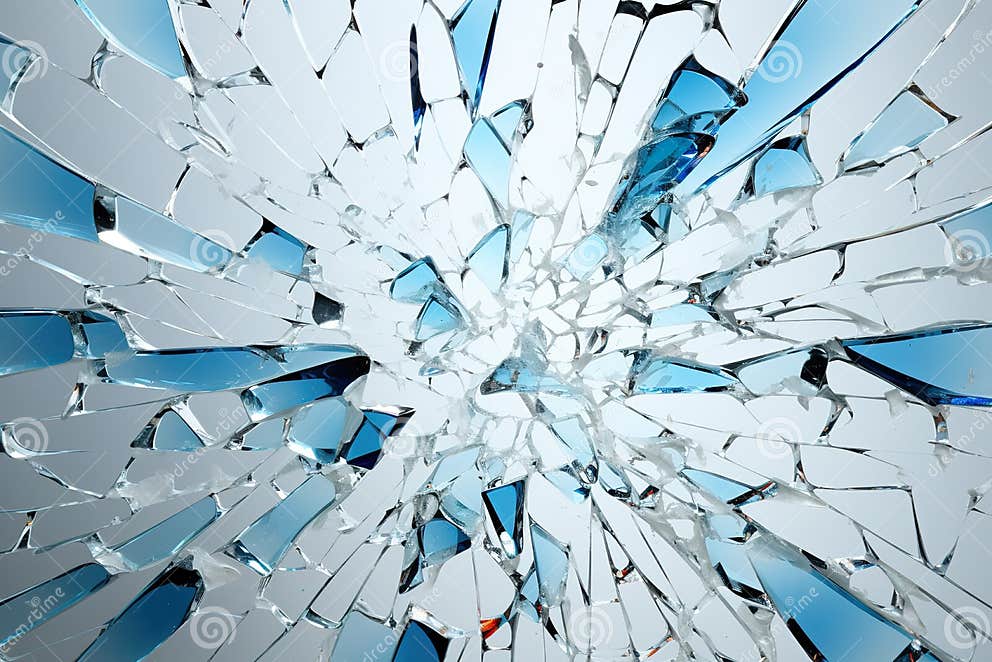 Glass Shattering on White Background. Stock Illustration - Illustration ...