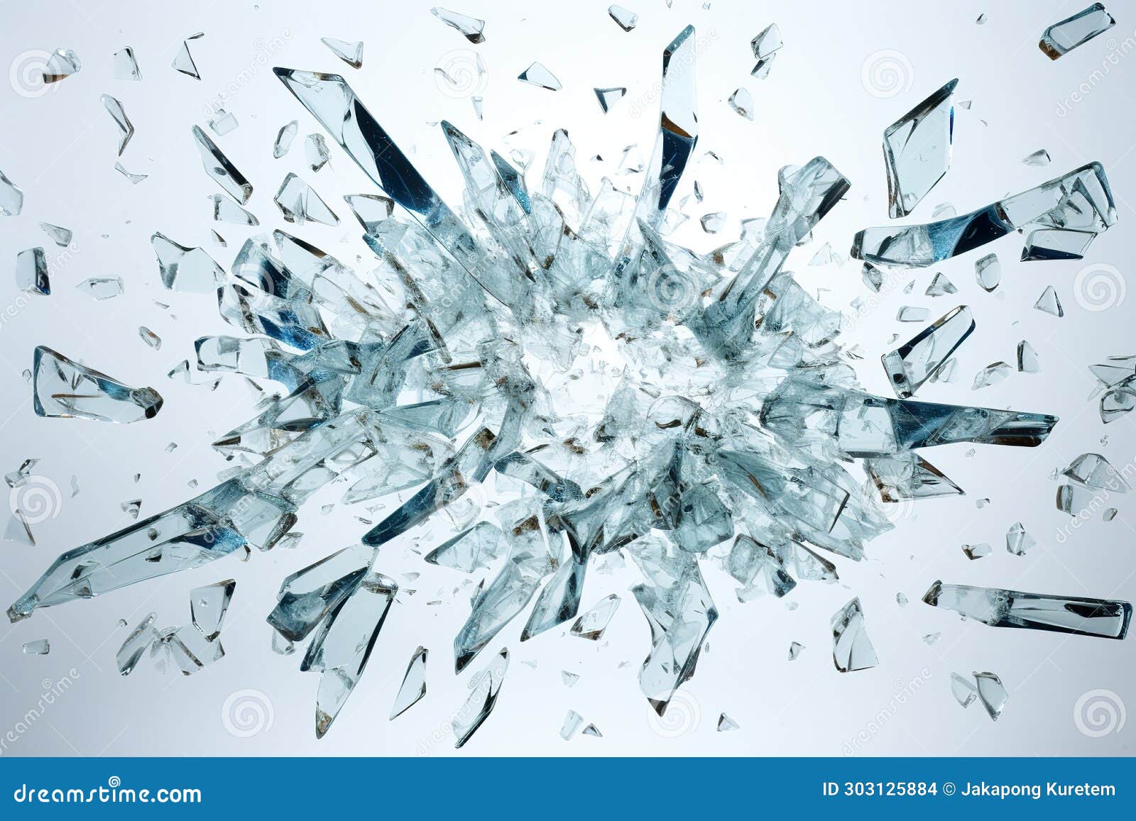 Glass Shattering on White Background. Stock Illustration - Illustration ...