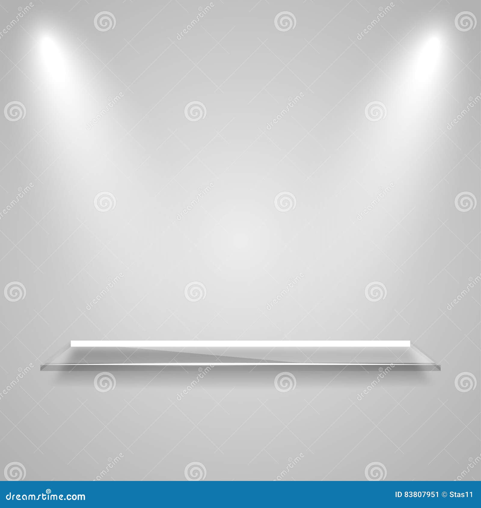 Glass Shelf with a Glowing Light Rays Stock Illustration - Illustration ...