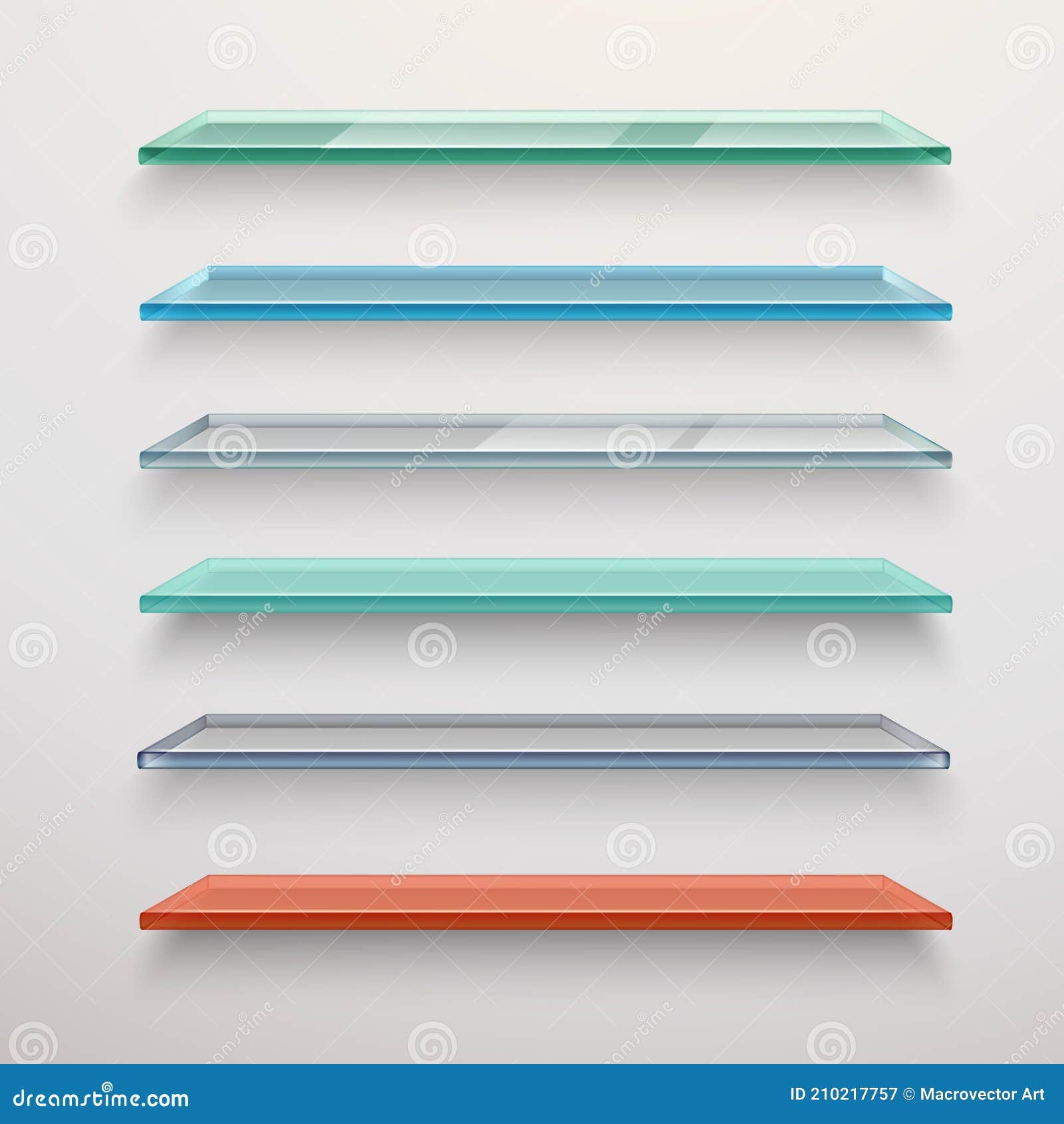 Glass Shelves Set stock vector. Illustration of collection - 210217757