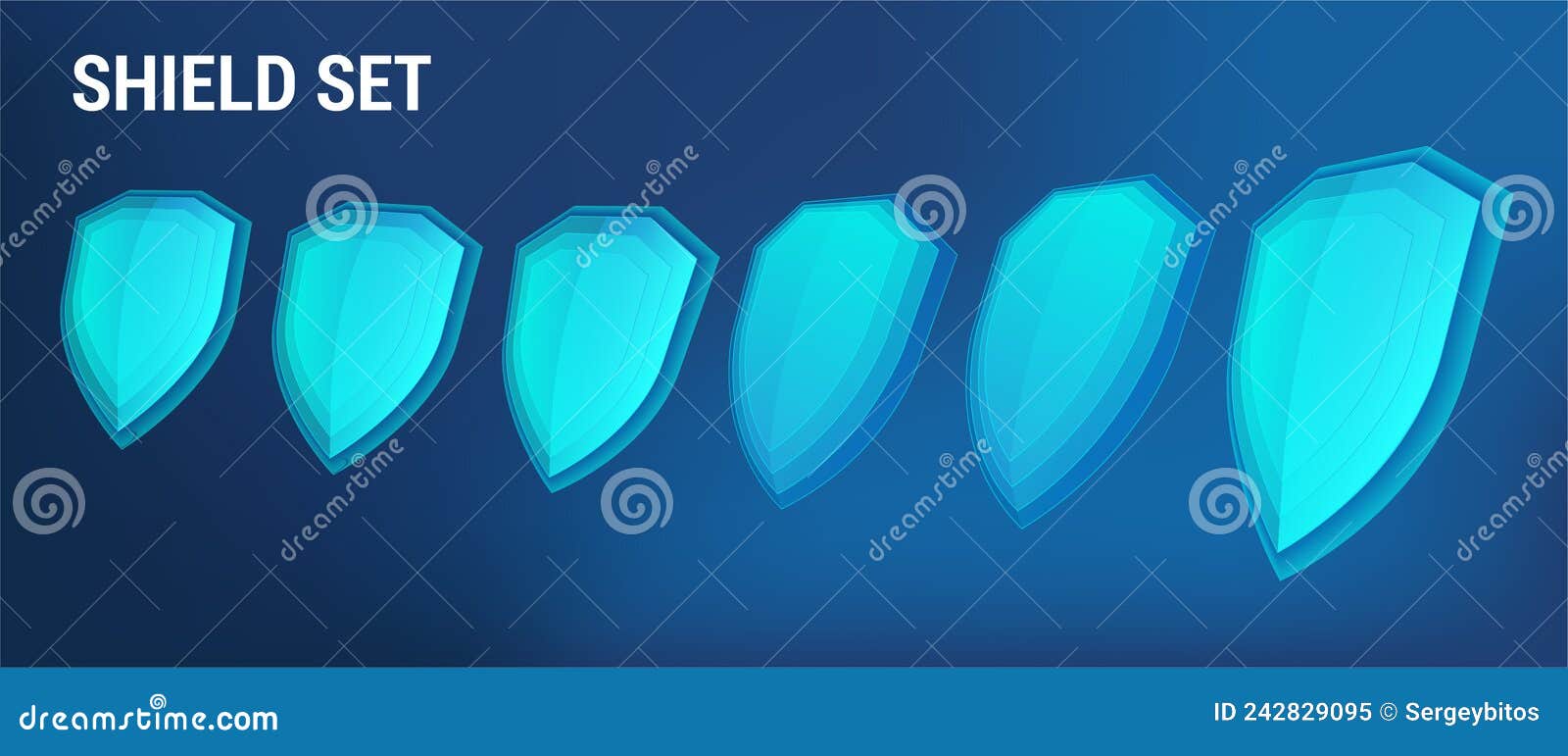 Glass Shield in Futuristic Style Stock Illustration - Illustration of ...