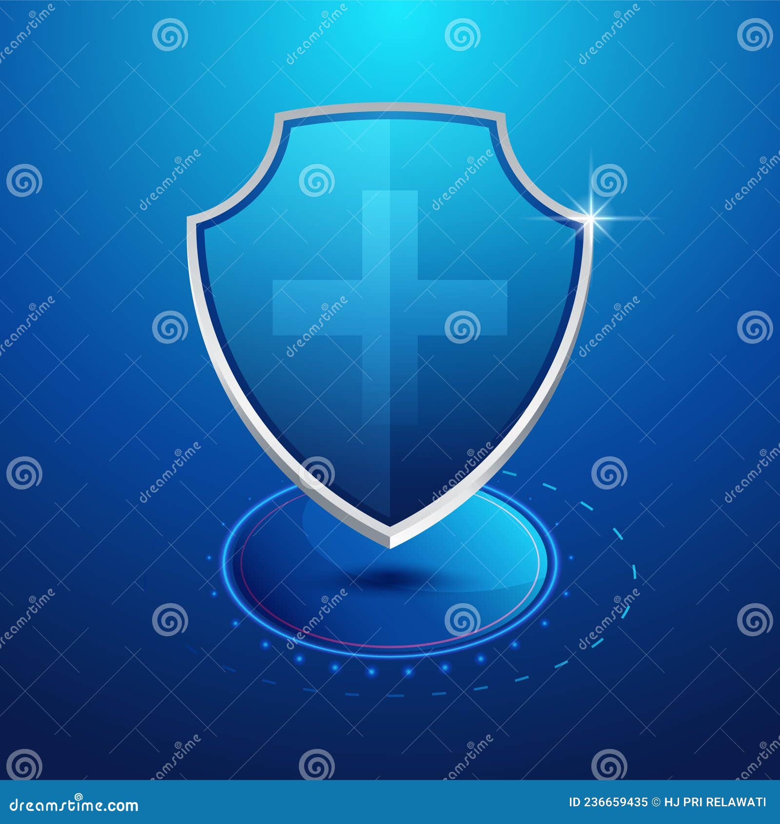 Glass Shield Realistic Vector Illustration Stock Vector - Illustration ...