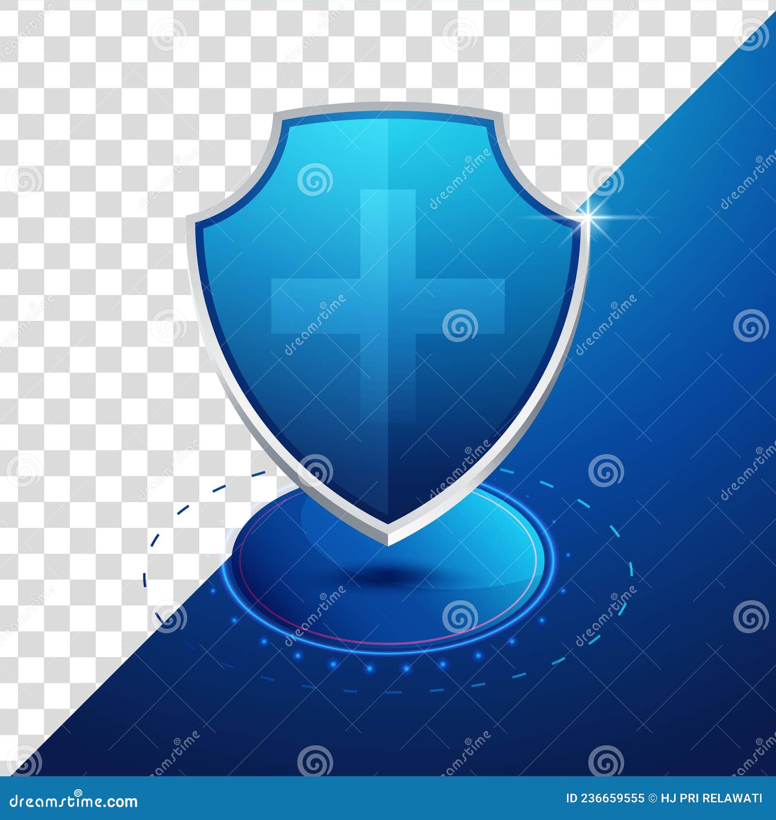 Glass Shield Realistic Vector Illustration Stock Vector - Illustration ...