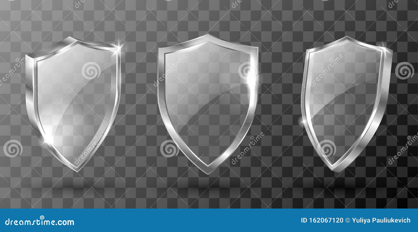 3d Shield In Realistic Style With Check Mark, And Cross Symbol Cartoon ...