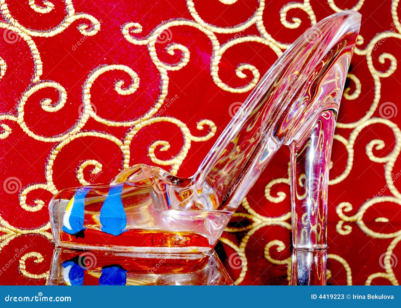 Glass shoe. stock image. Image of high, footwear, bard - 4419223