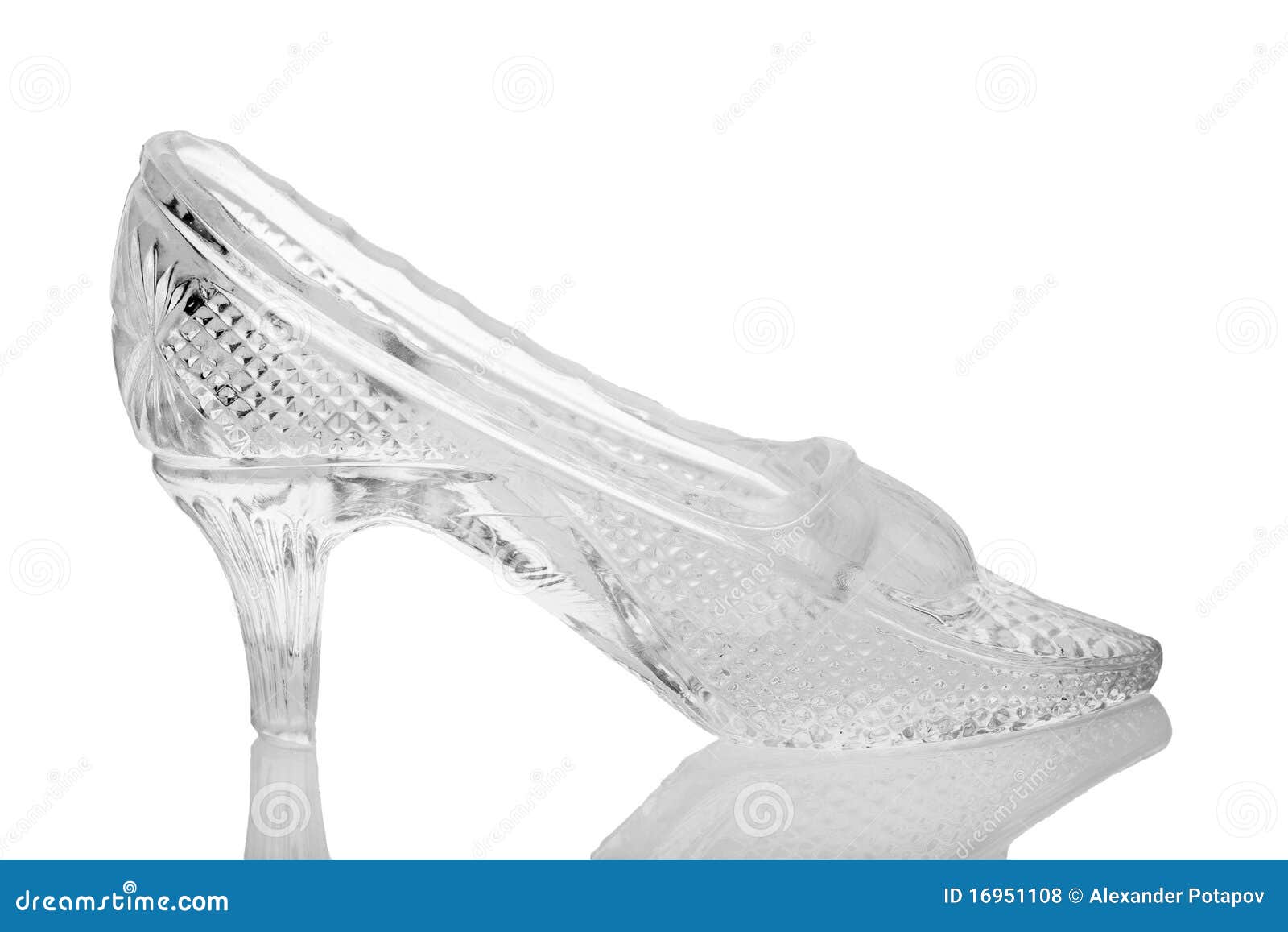 Glass One Shoe Isolated On White Stock Photo | CartoonDealer.com #82977912