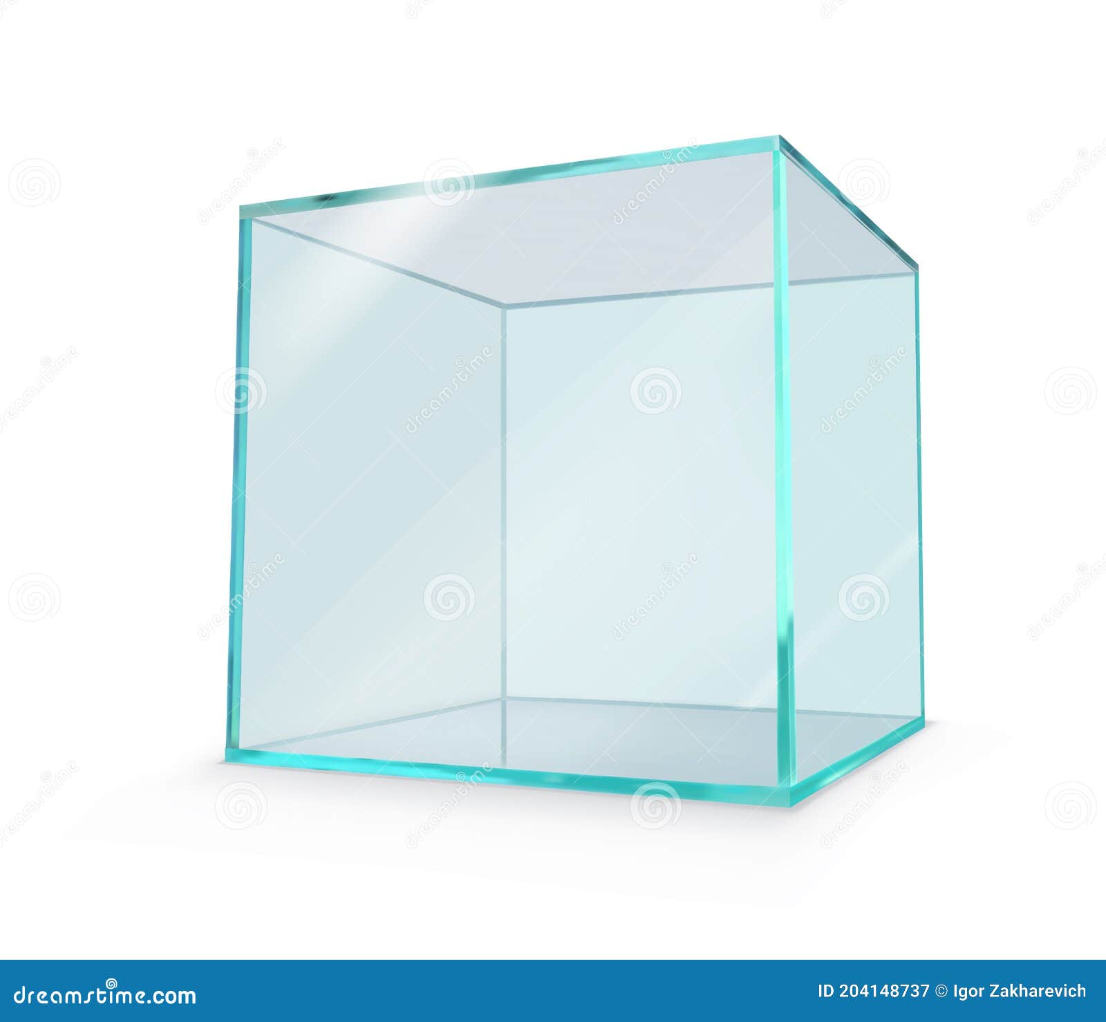Glass Showcase Cube Bottom View Stock Vector - Illustration of ...