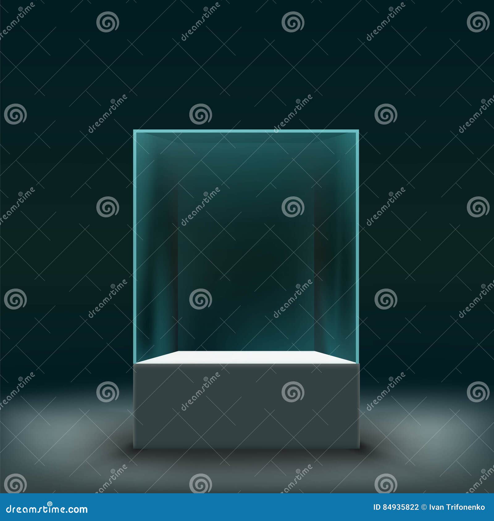 Glass Showcase for the Exhibition in the Form of a Cube. Stock V Stock ...