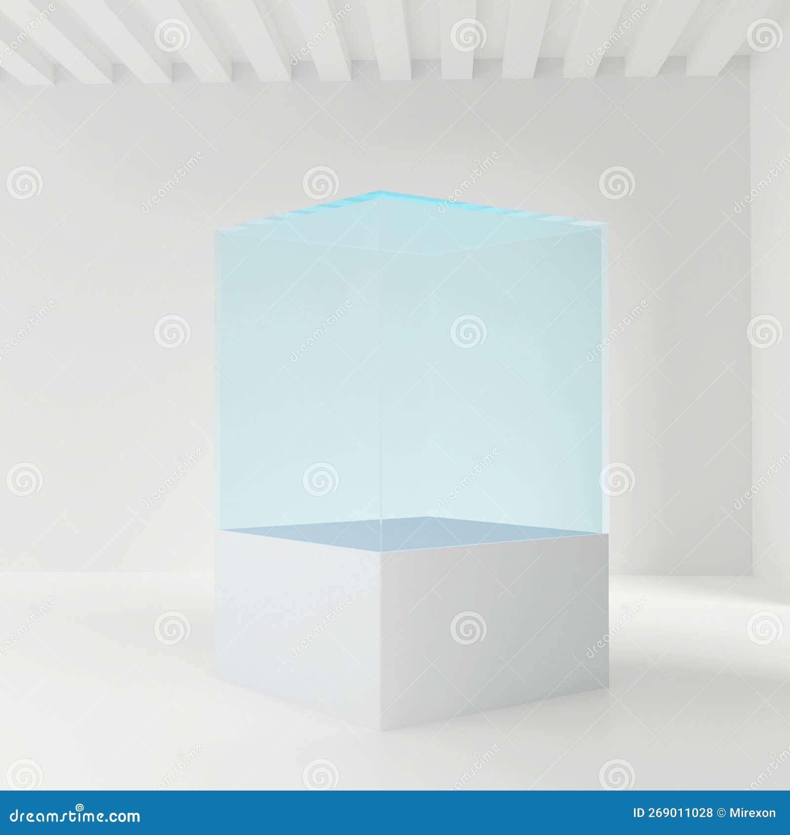 Glass Showcase in the Shape of a Cube for Presentation Stock ...