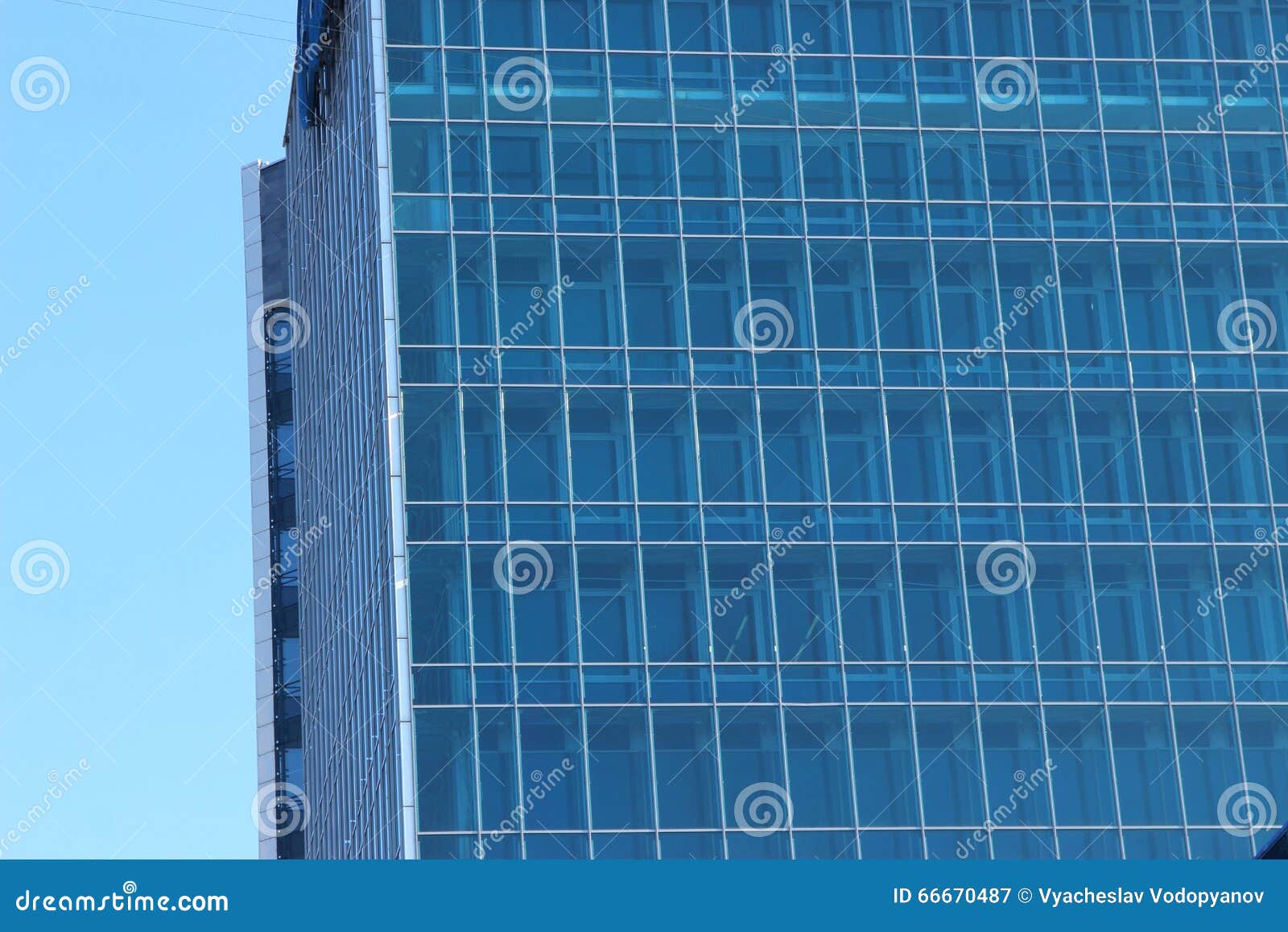 Glass Skyscraper on Background Blue Sky Stock Image - Image of ...