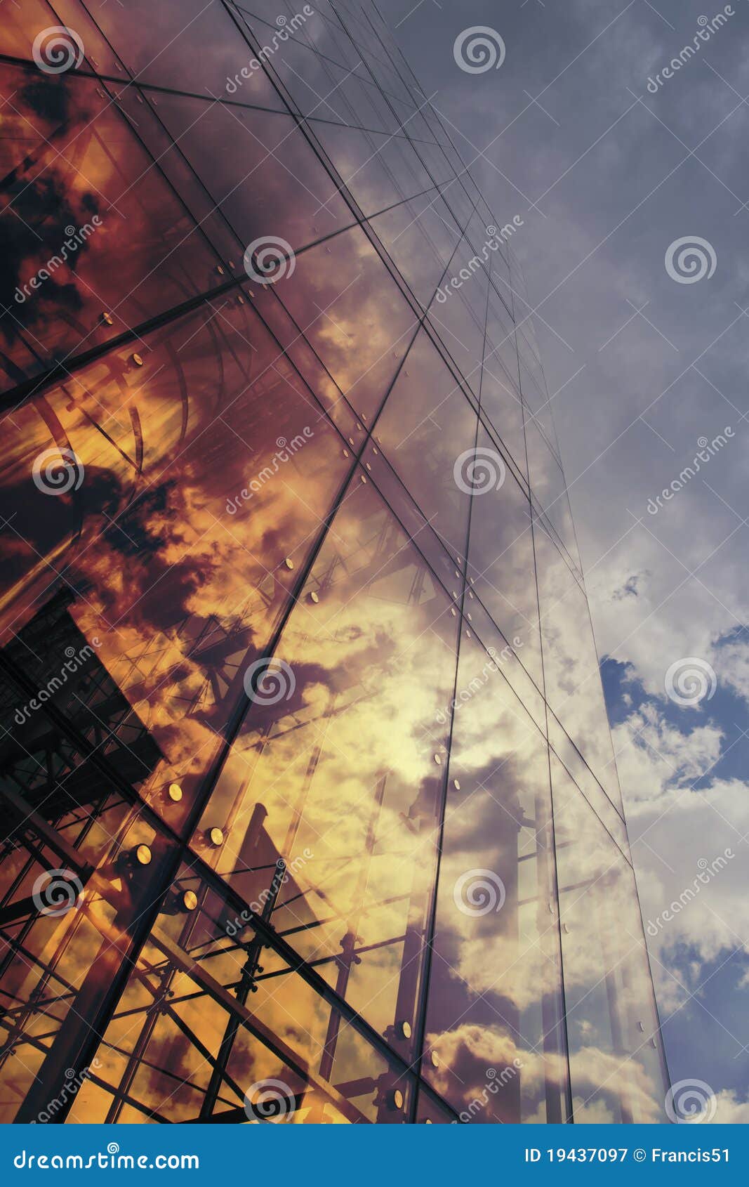 Glass skyscraper on fire stock image. Image of exterior - 19437097
