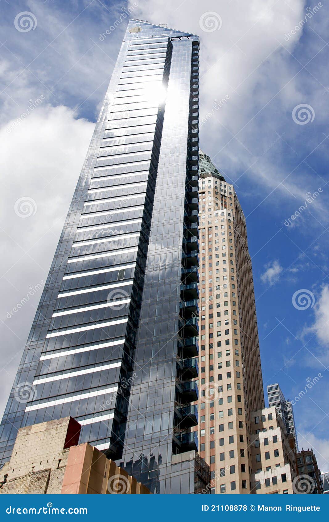 Glass Skyscraper in New York City Stock Photo - Image of manhattan ...