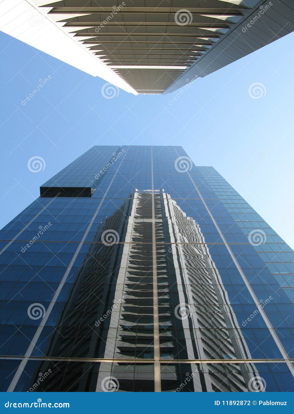 Glass Skyscraper Reflection Stock Photo - Image of landmark, shape ...