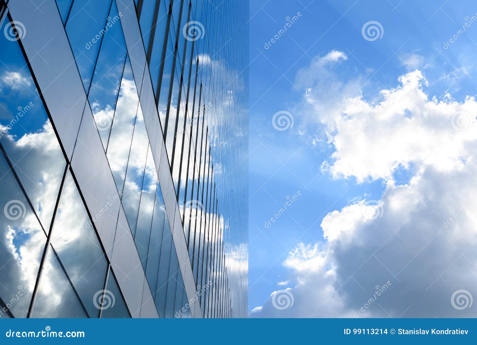 Glass Skyscraper Reflection Cloudy Sky Stock Photo - Image of infinity ...
