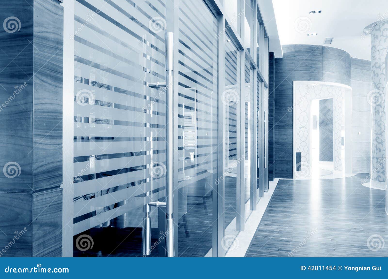 Glass sliding doors stock photo. Image of corridor, office - 42811454