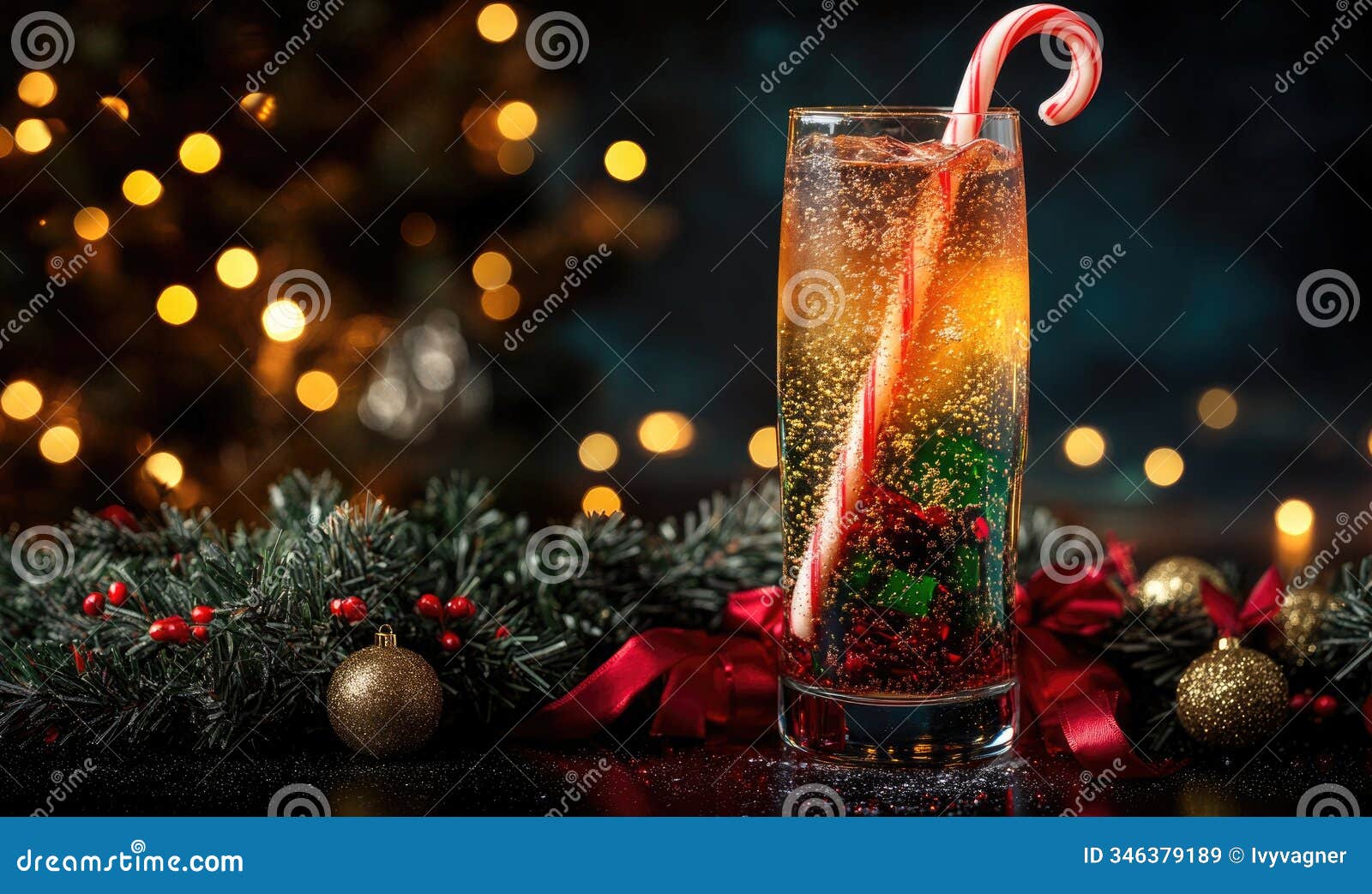 A Glass of Soda with a Candy Cane in it Stock Image - Image of homemade ...