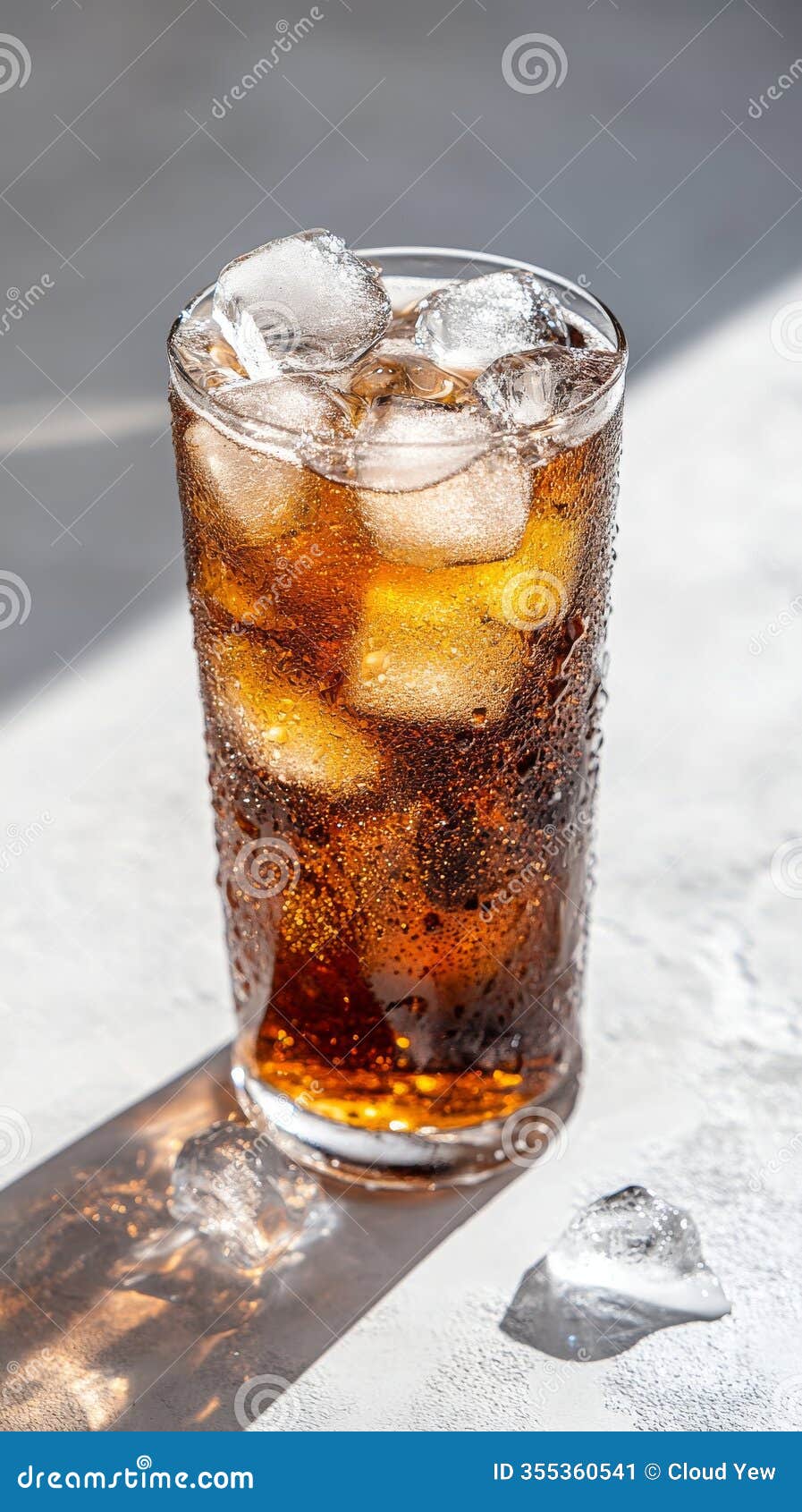 A Glass of Soda with Ice Cubes in it Stock Illustration - Illustration ...