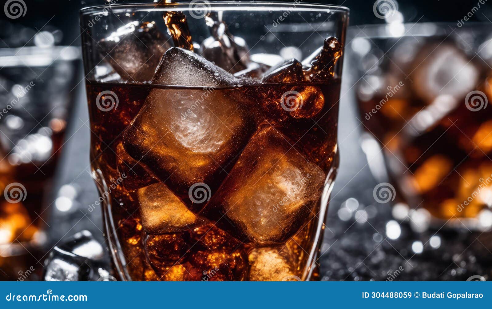A Glass of Soda with Ice Cubes in it Stock Illustration - Illustration ...