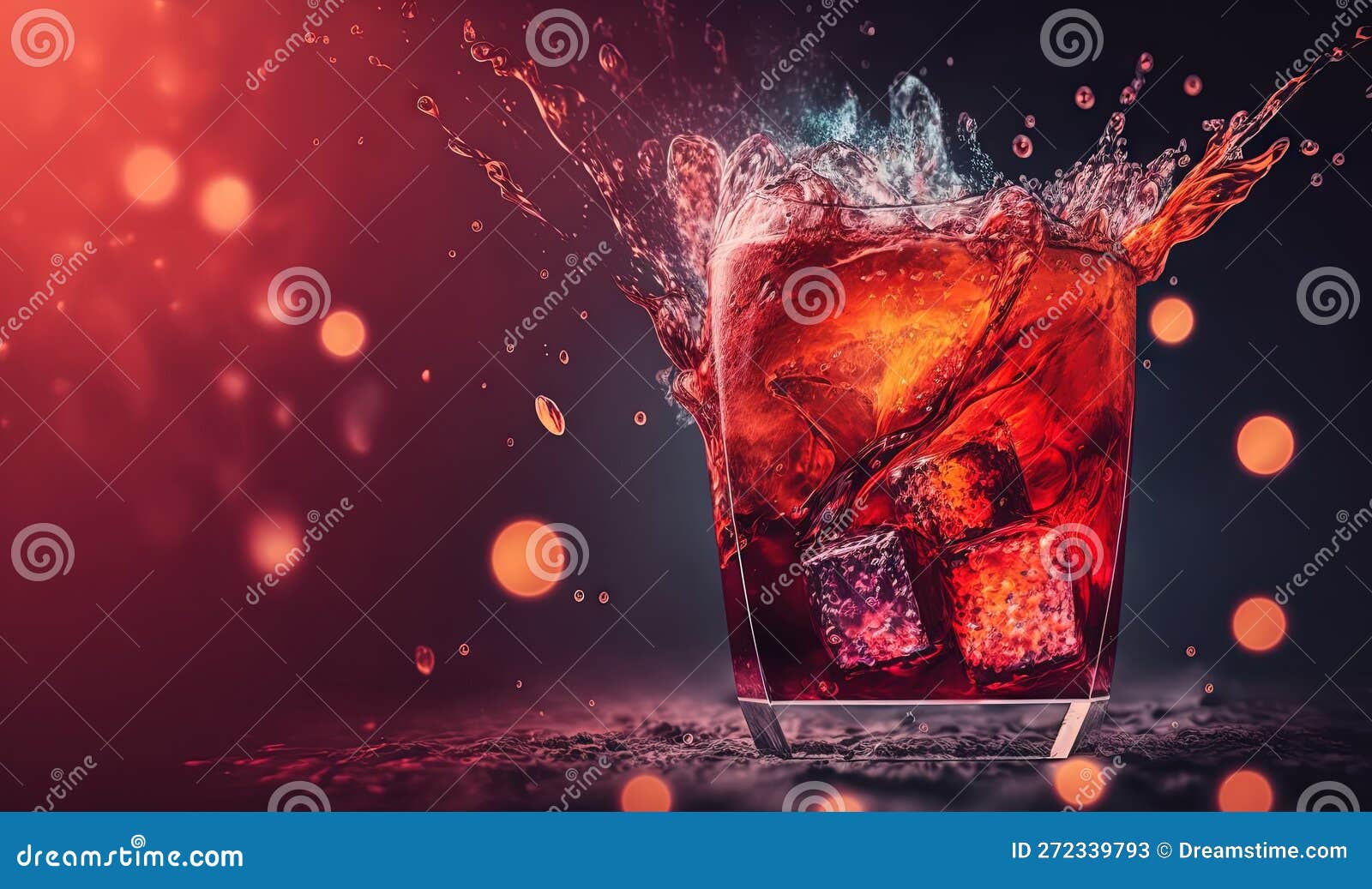 A Glass of Soda with Ice Cubes on a Table Stock Illustration ...