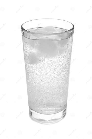 Glass Of Soda Water With Ice Cubes Isolated On White Stock Image Image Of Drink Cold 283823667
